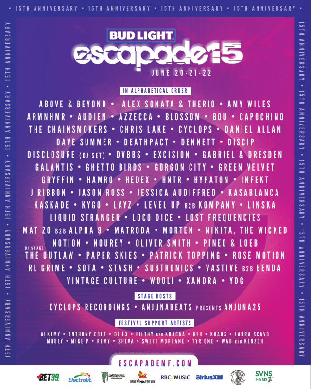 Escapade Festival Brings New Venue & 2025 Lineup for 15th Anniversary